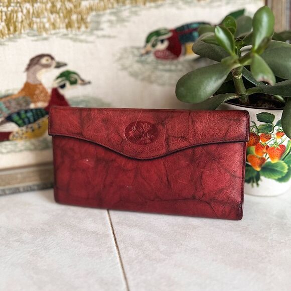 Vintage | Bags | Vintage Buxton Top Grain Cowhide Checkbook Red Wallet ...
